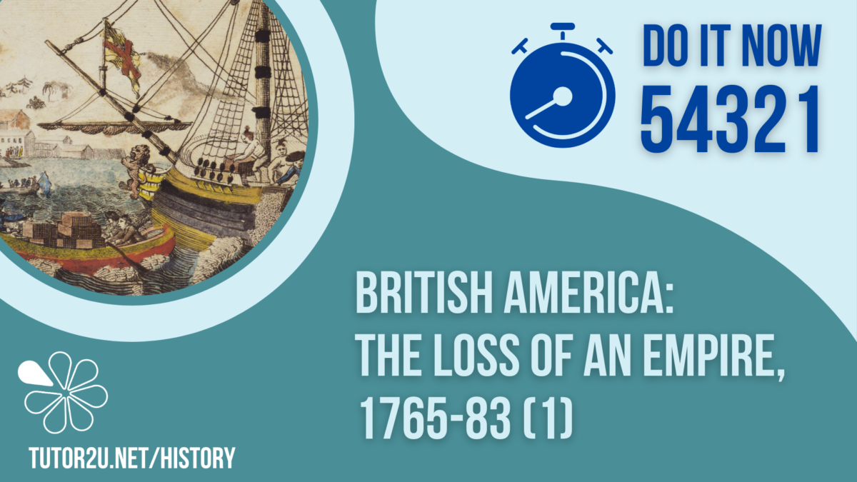 54321 Do It Now Activities for Edexcel GCSE History: British America ...
