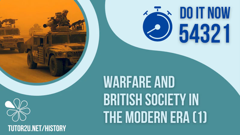 54321 Do It Now Activities for Edexcel GCSE History: Warfare and ...