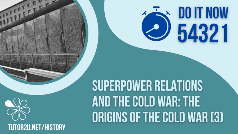 54321 Do It Now Activities for Edexcel GCSE History: Superpower ...