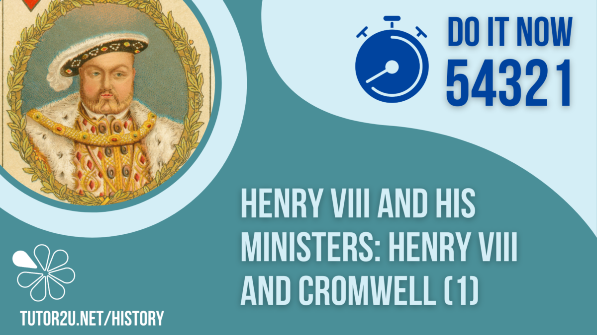 54321 Do It Now Activities for Edexcel GCSE History: Henry VIII and His ...