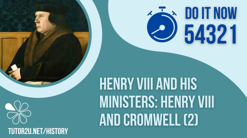 54321 Do It Now Activities for Edexcel GCSE History: Henry VIII and His ...