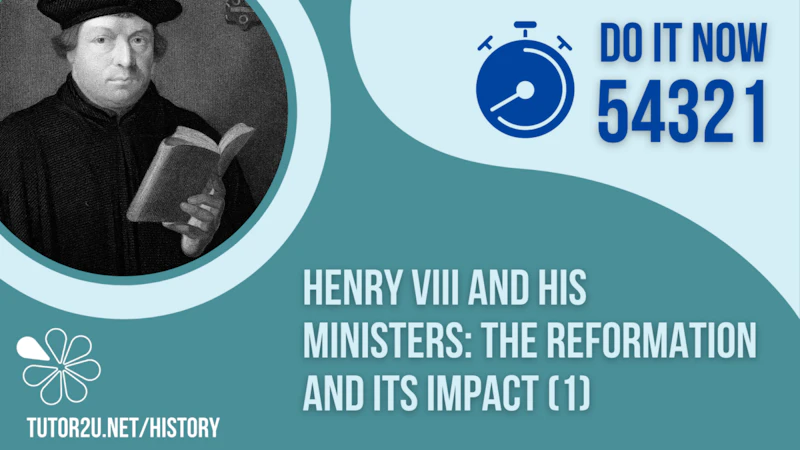 54321 Do It Now Activities for Edexcel GCSE History: Henry VIII and His ...