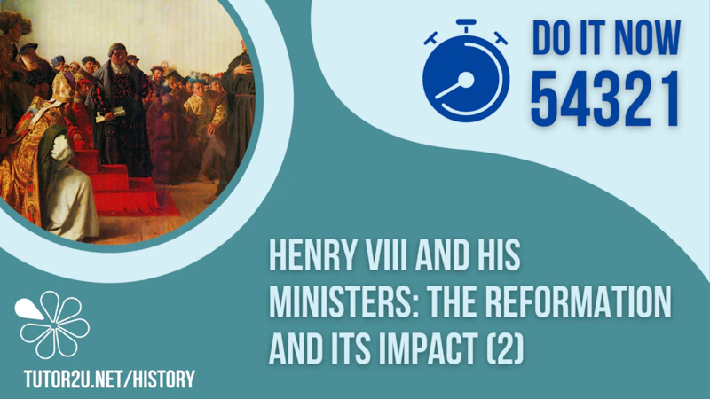 54321 Do It Now Activities for Edexcel GCSE History: Henry VIII and His ...