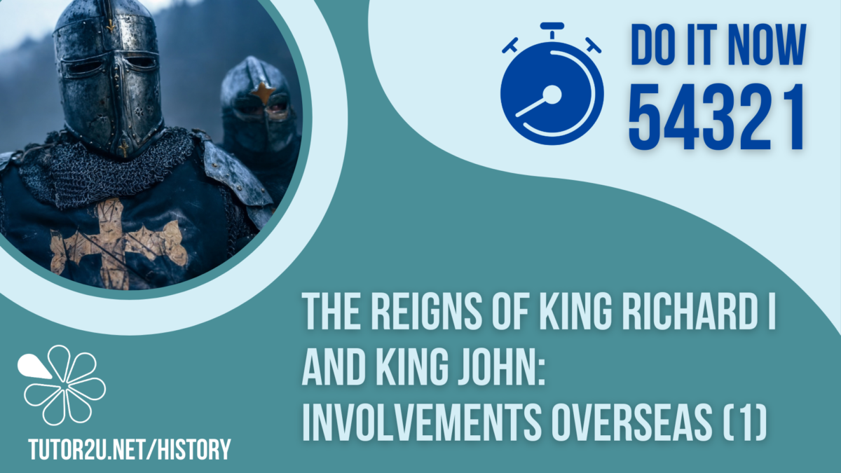 54321 Do It Now Activities for Edexcel GCSE History: The Reigns of King ...