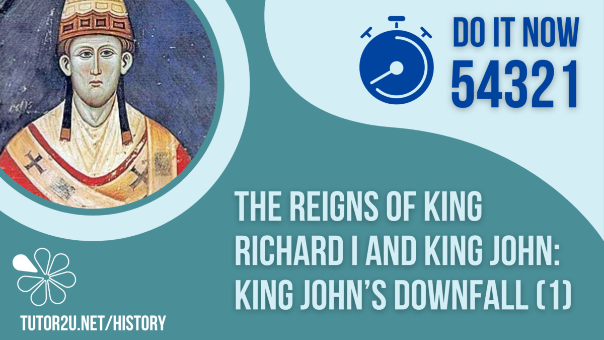 54321 Do It Now Activities for Edexcel GCSE History: The Reigns of King ...