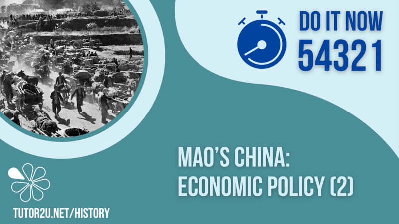 54321 Do It Now Activities for Edexcel GCSE History: Mao's China - Key ...