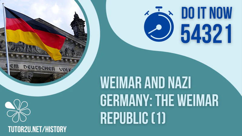 54321 Do It Now Activities for Edexcel GCSE History: Weimar and Nazi ...