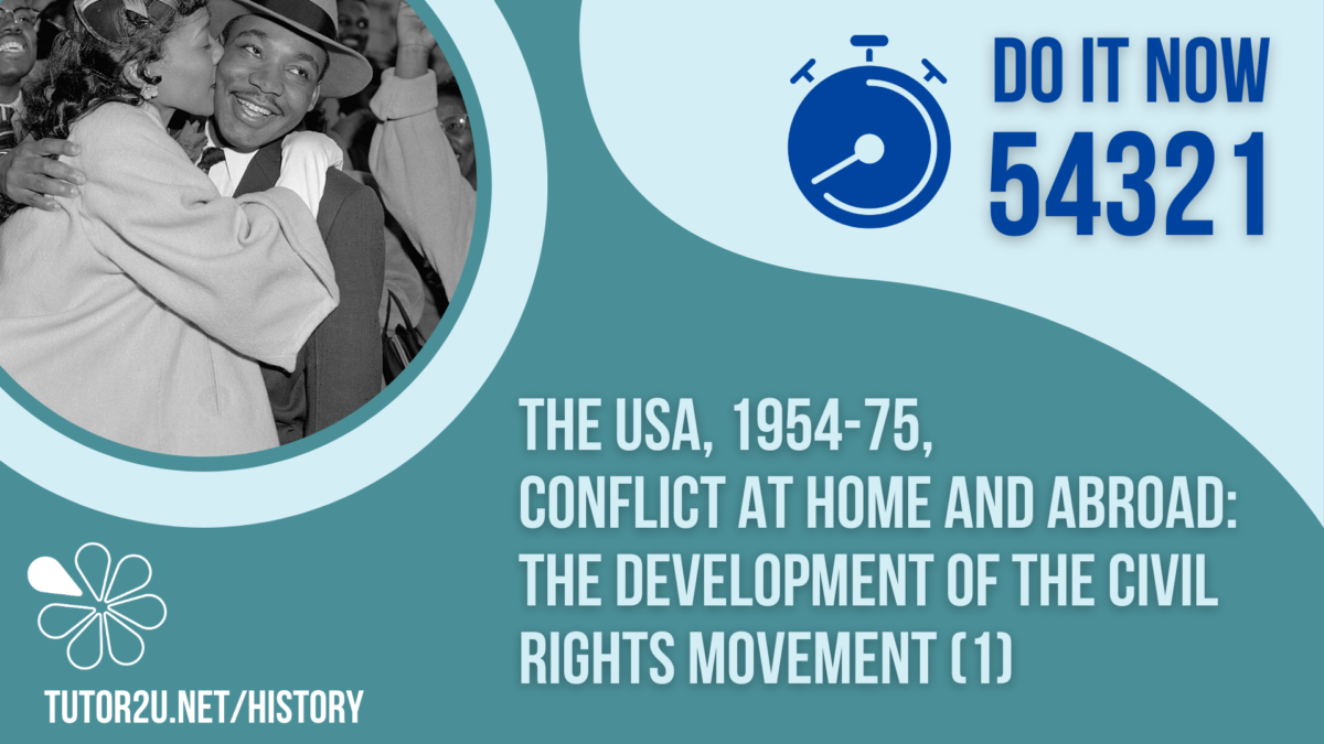 54321 Do It Now Activities for Edexcel GCSE History: The USA (1954-75 ...