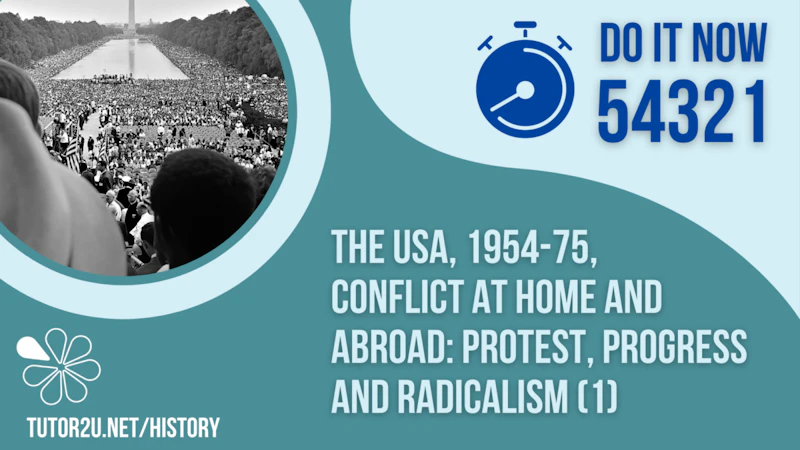 54321 Do It Now Activities for Edexcel GCSE History: The USA (1954-75 ...