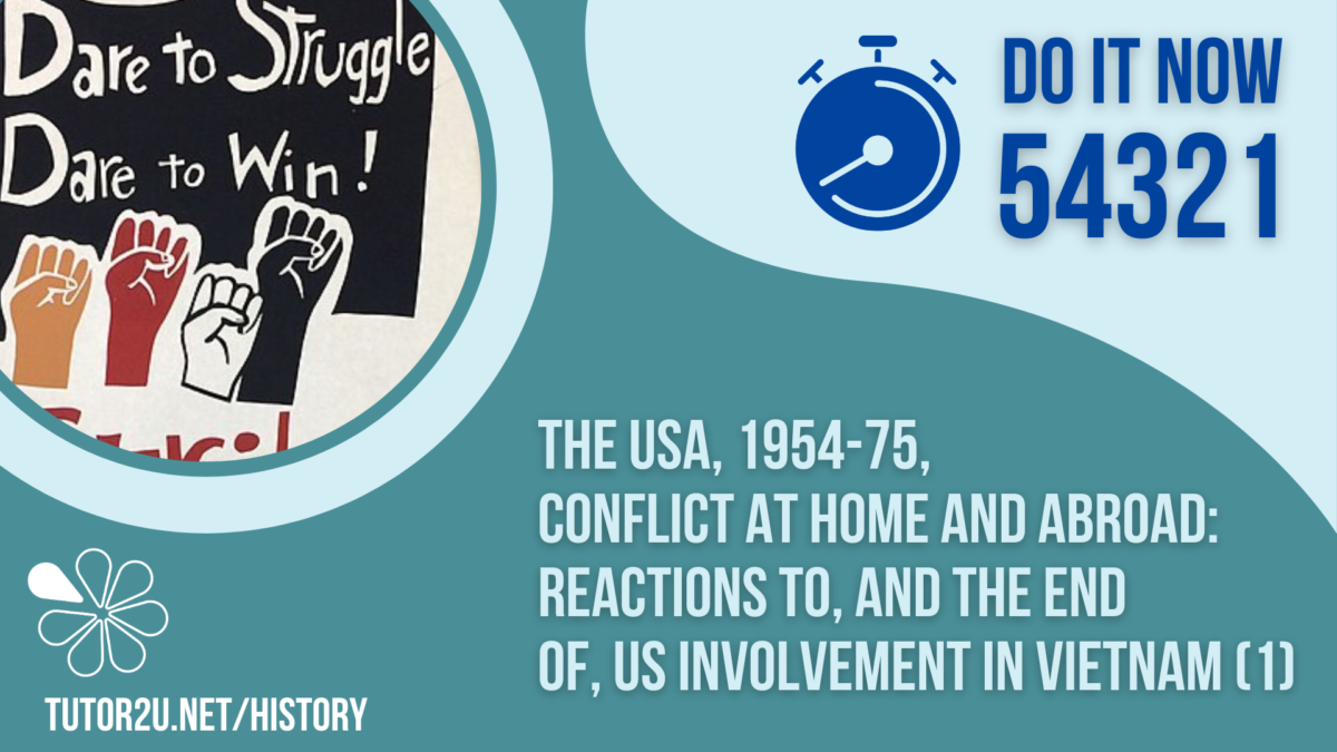 54321 Do It Now Activities for Edexcel GCSE History: The USA (1954-75 ...