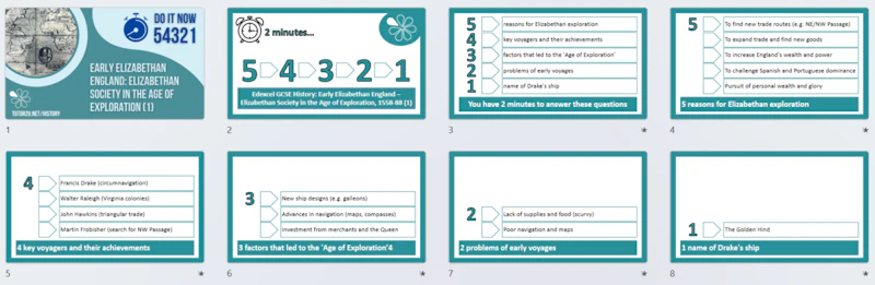 54321 Do It Now Activities for Edexcel GCSE History: Early Elizabethan ...