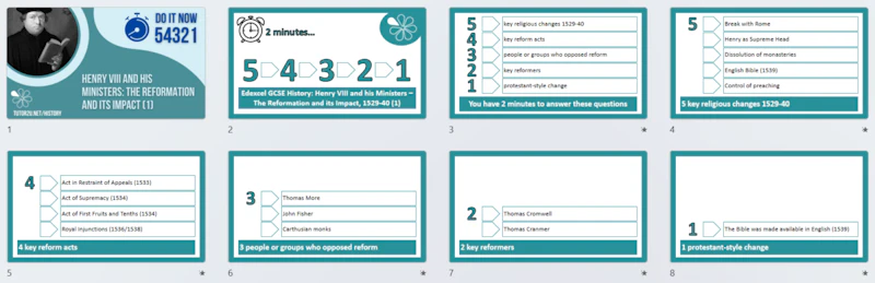 54321 Do It Now Activities for Edexcel GCSE History: Henry VIII and His ...