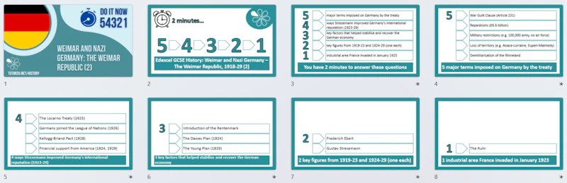 54321 Do It Now Activities for Edexcel GCSE History: Weimar and Nazi ...