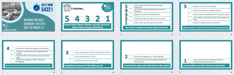 54321 Do It Now Activities for Edexcel GCSE History: Weimar and Nazi ...