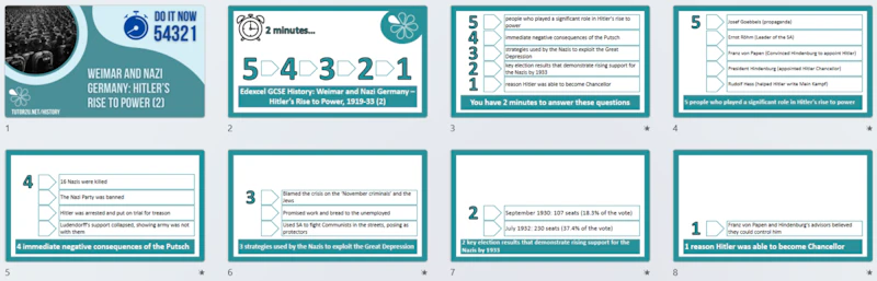 54321 Do It Now Activities for Edexcel GCSE History: Weimar and Nazi ...