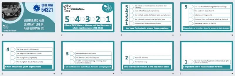 54321 Do It Now Activities for Edexcel GCSE History: Weimar and Nazi ...