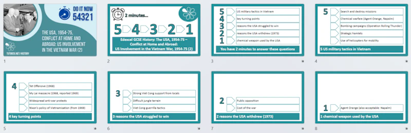 54321 Do It Now Activities for Edexcel GCSE History: The USA (1954-75 ...