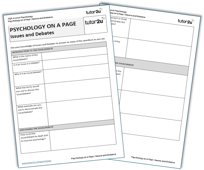 Psychology on a Page | Issues and Debates | Reference Library ...