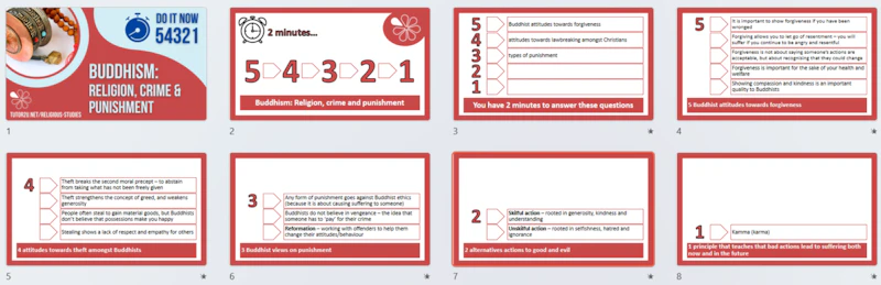 54321 'Do it now' activity for GCSE Religious Studies: Buddhism ...