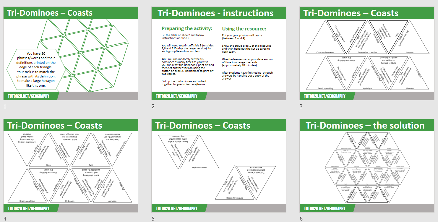 Tri-Dominoes - Coastal Landscapes (Paper 1) | Revision Activity ...