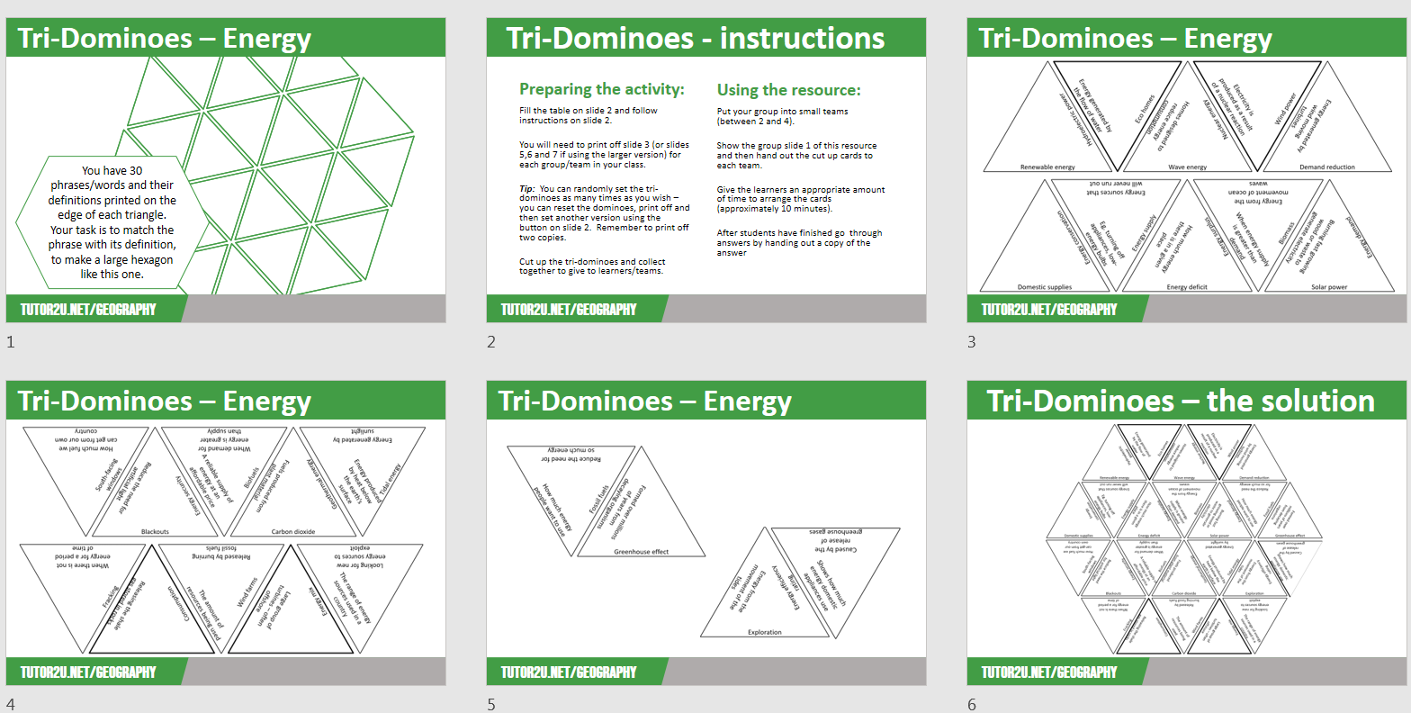 Tri-Dominoes - Energy Resources (Paper 2) | Revision Activity ...