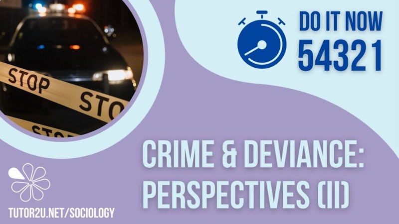 54321 'Do it now' activity for GCSE Sociology | Perspectives 2 (Crime ...