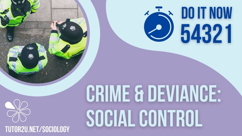 54321 'Do it now' activity for GCSE Sociology | Social control (Crime ...