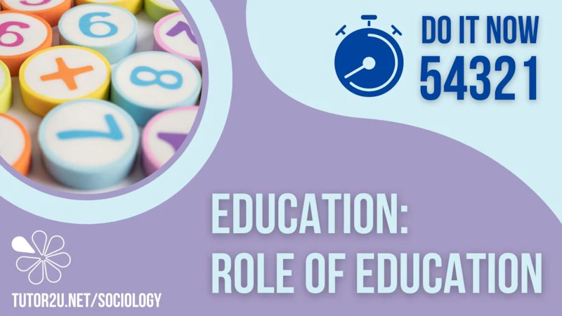54321 'Do it now' activity for GCSE Sociology | Role of education ...