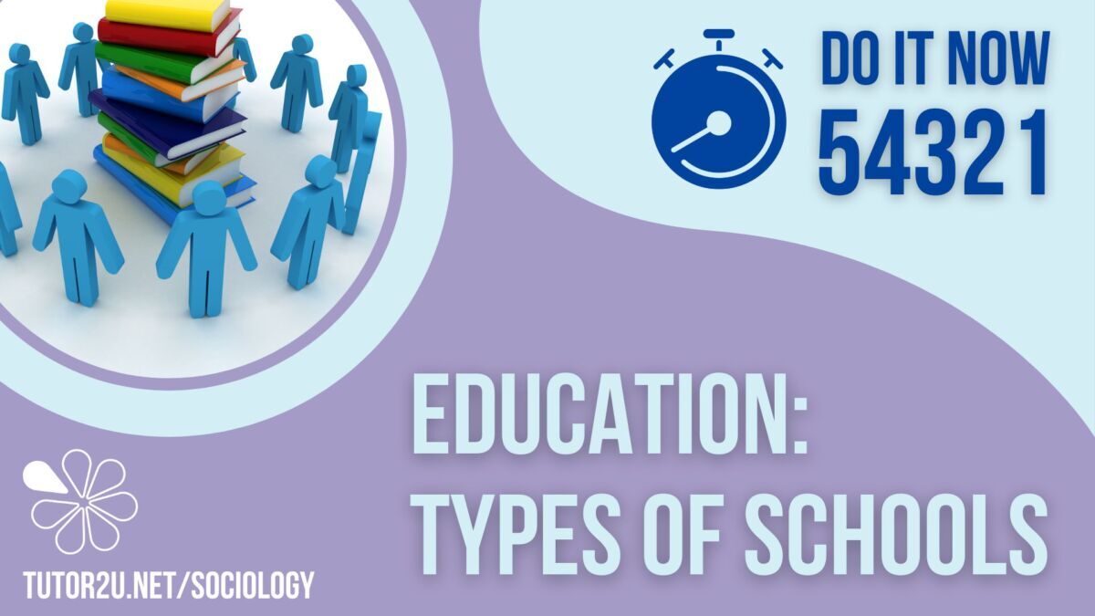 54321 'Do it now' activity for GCSE Sociology | Types of schools ...
