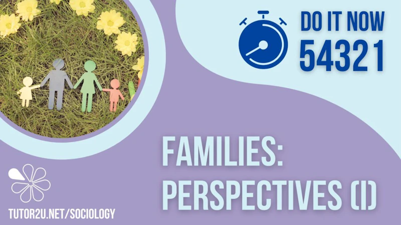 54321 'Do it now' activity for GCSE Sociology | Perspectives 1 (Family ...
