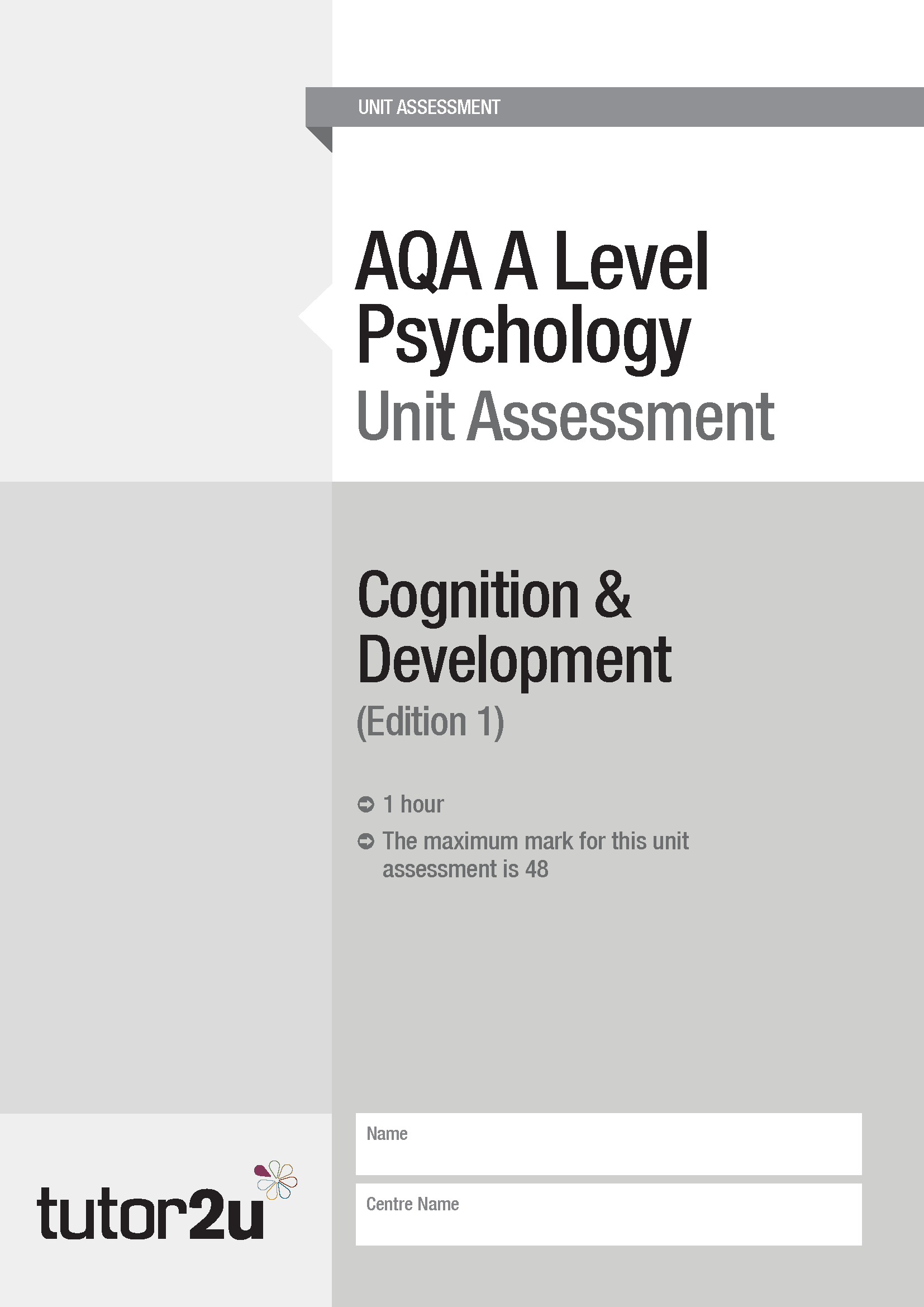 Unit Assessments for AQA A Level Psychology | Shop | Psychology | tutor2u
