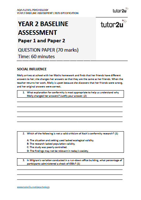 Baseline Assessments | Shop | tutor2u